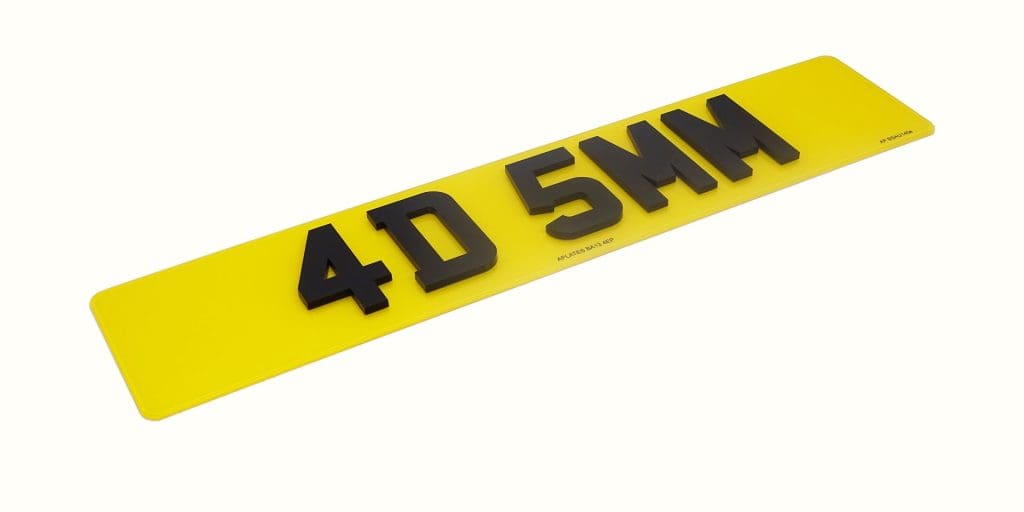 4D 5mm Number Plates | Acrylic